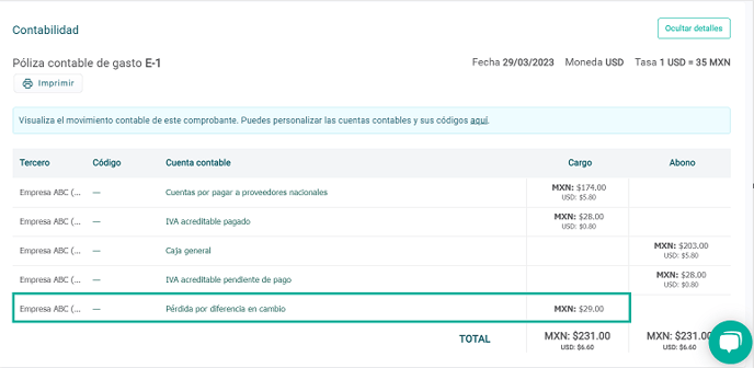 Cómo registrar un ajuste de ganancia o pérdida por diferencia en tipo de cambio en Alegra